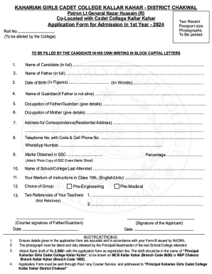 Fillable Online Admission Forms - 2024.cdr Fax Email Print - pdfFiller