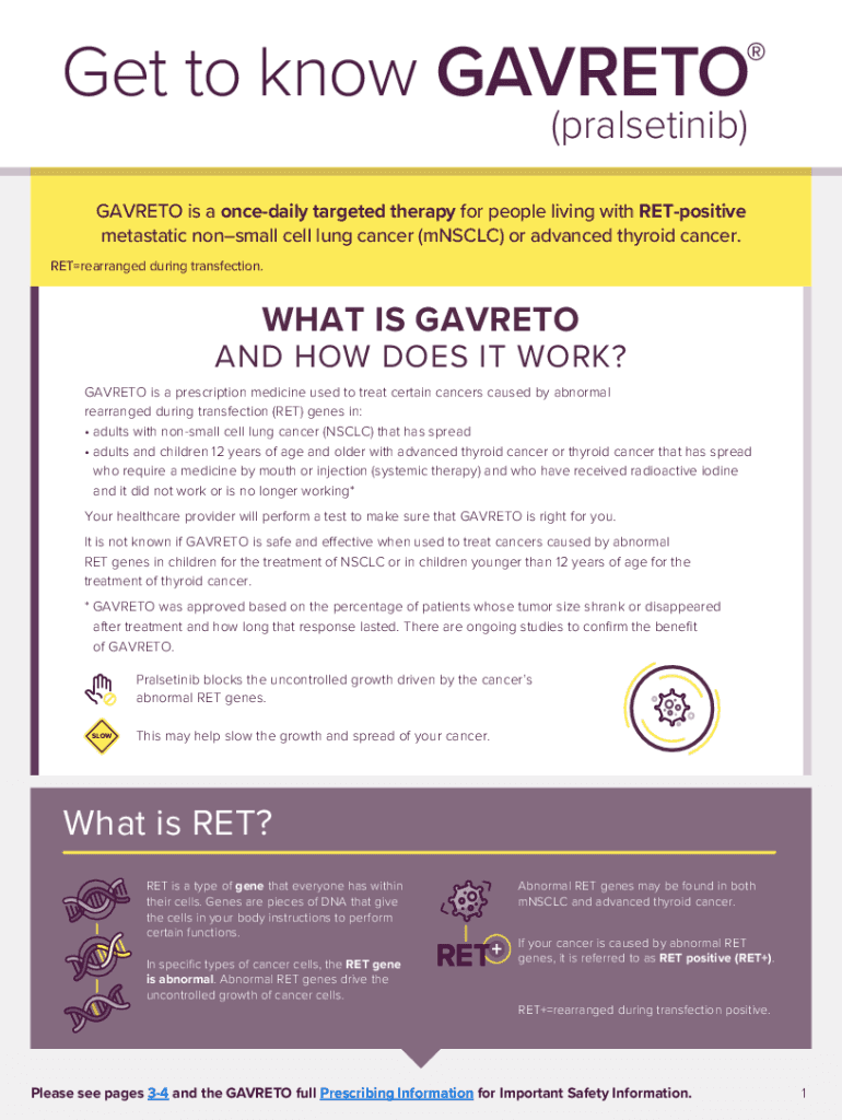 Fillable Online What is GAVRETO? Fact Sheet. An overview for patients ...