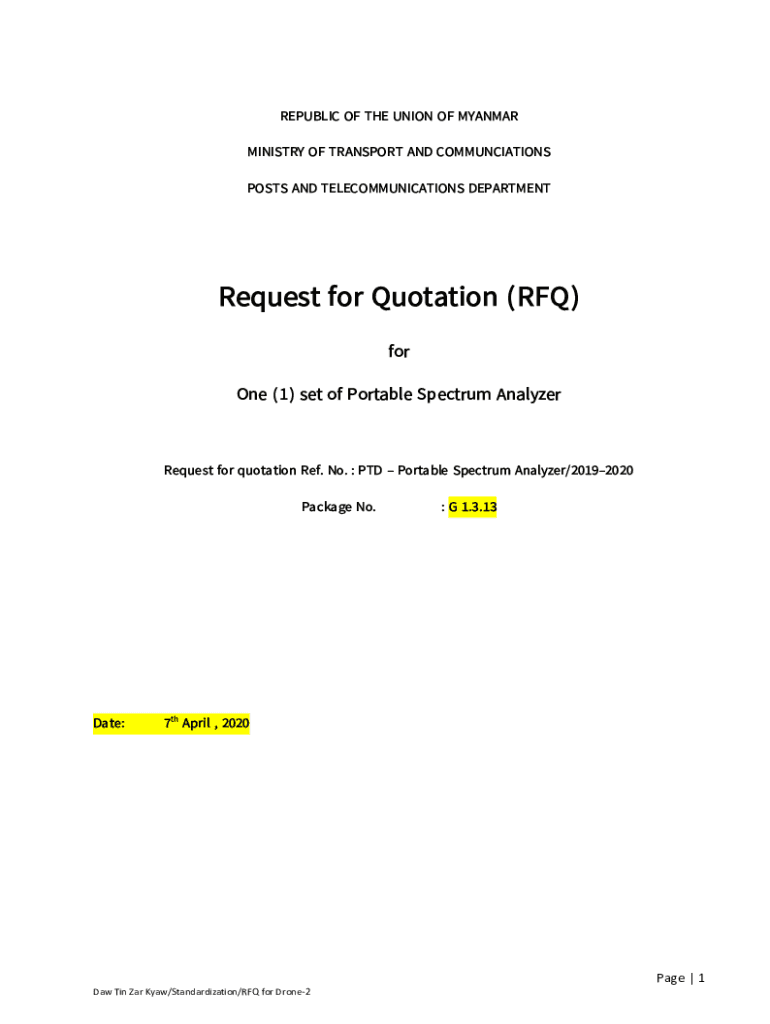 Fillable Online Invitation for Request for Quotation (RFQ) Fax Email ...