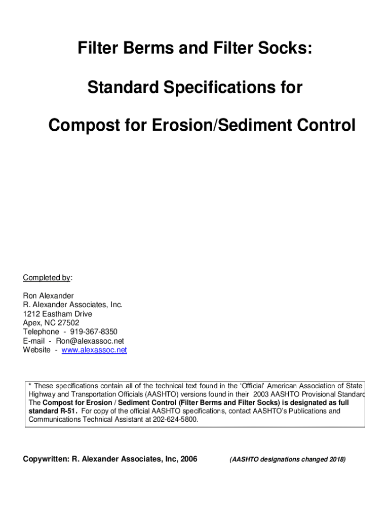 Fillable Online Standard Specifications for Compost for Erosion ...