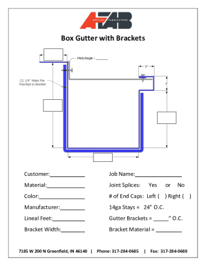 Fillable Online Six Inch Commercial Box Gutter Hanger 14 Gauge Roof ...