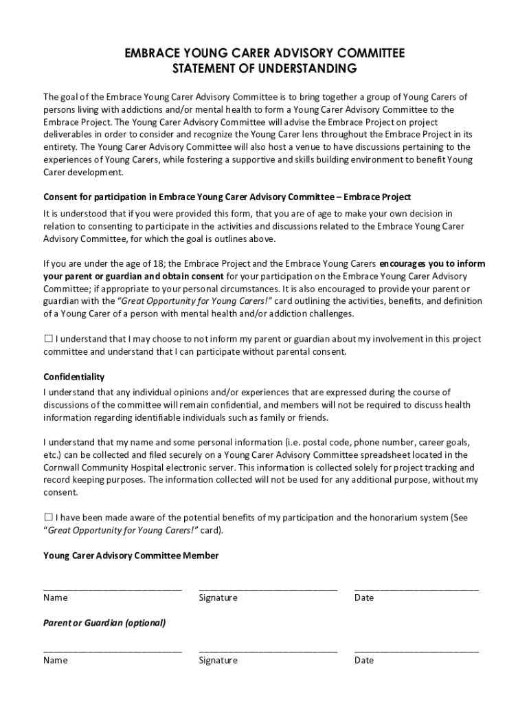 Fillable Online Angus Young Carers Statement Fax Email Print - pdfFiller