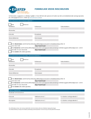 Invulbaar Online FORMULIER VOOR INSCHRIJVEN OF WIJZIGEN Faxnummer Email ...