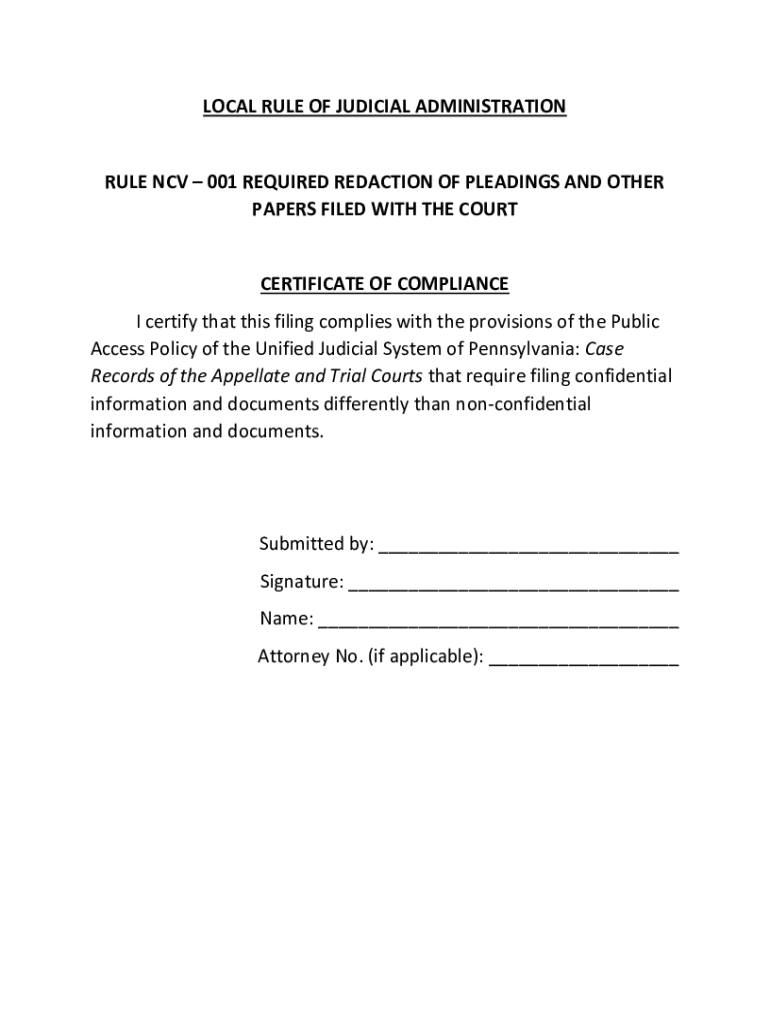 Fillable Online LOCAL RULE OF JUDICIAL ADMINISTRATION Fax Email Print - pdfFiller