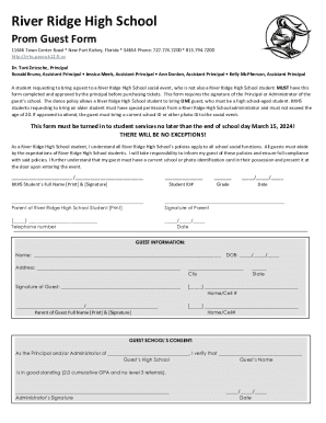 Fillable Online rrhs pasco k12 fl Prom GUEST Form 2020 - River Ridge ...