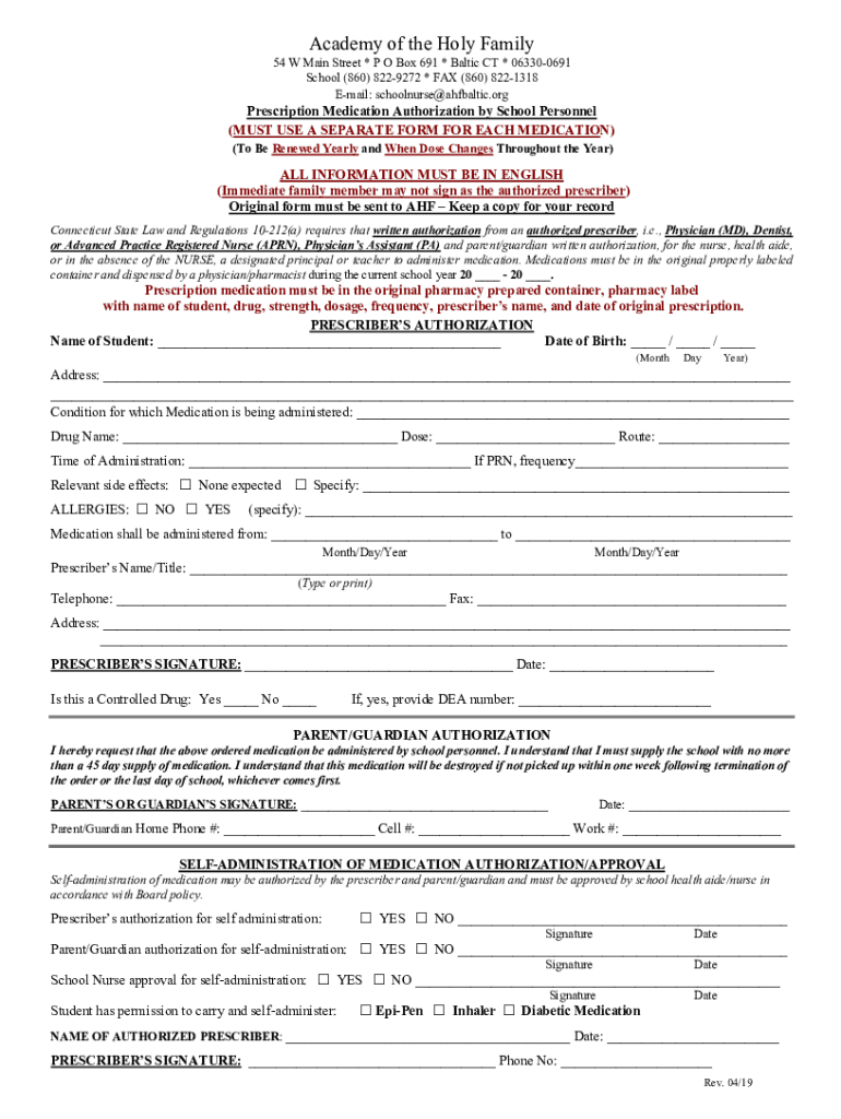Fillable Online Prescription Medication Authorization form-MD generated NEW.doc Fax Email Print ...