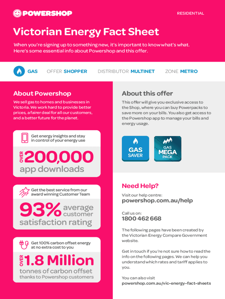 Fillable Online Energy Fact SheetsVictoria Fax Email Print - pdfFiller