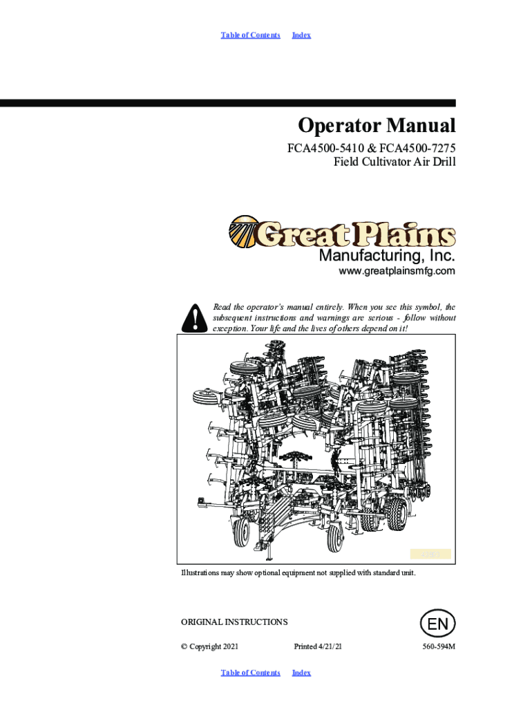 Fillable Online Product Manuals: Cultivator Drills Fax Email Print ...