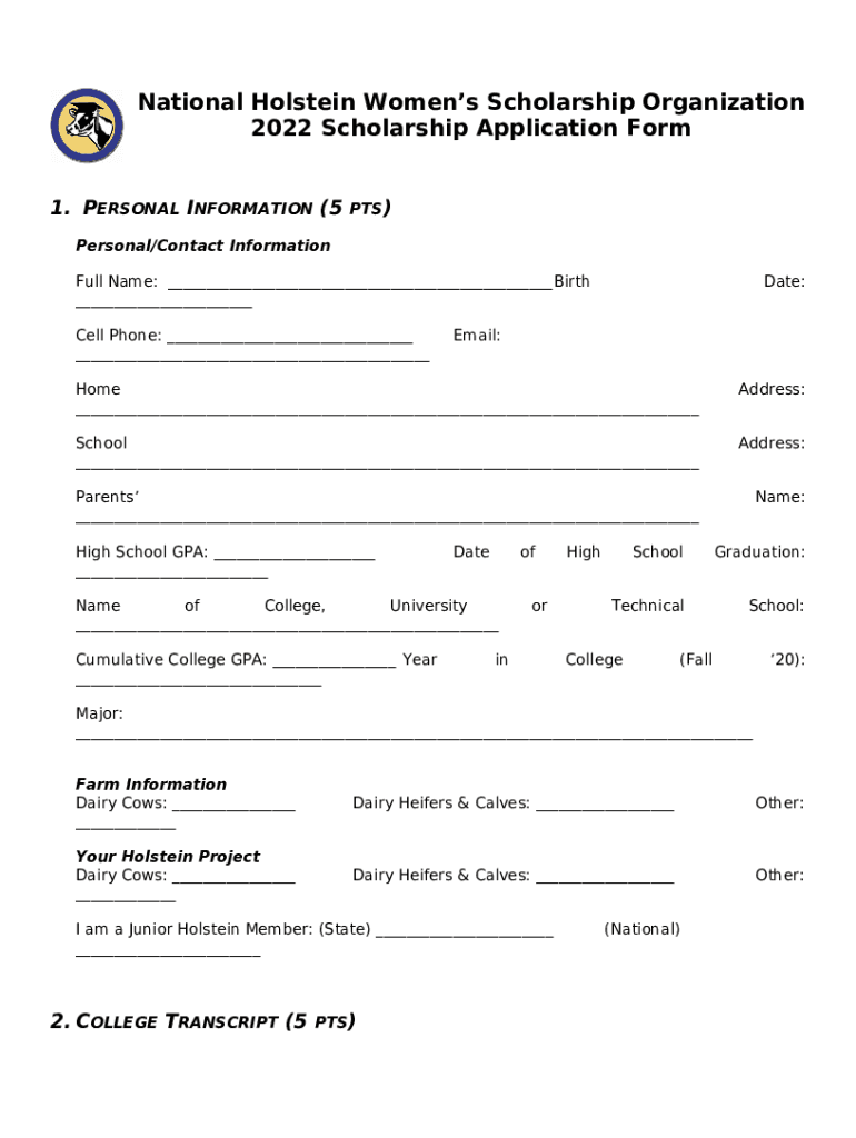 Scholarship Rules & Application Doc Template | pdfFiller
