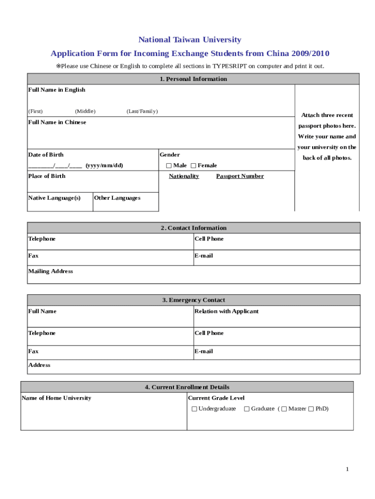 Carlson School Exchange in Taiwan: National Taiwan ... - grs zju edu Doc Template | pdfFiller