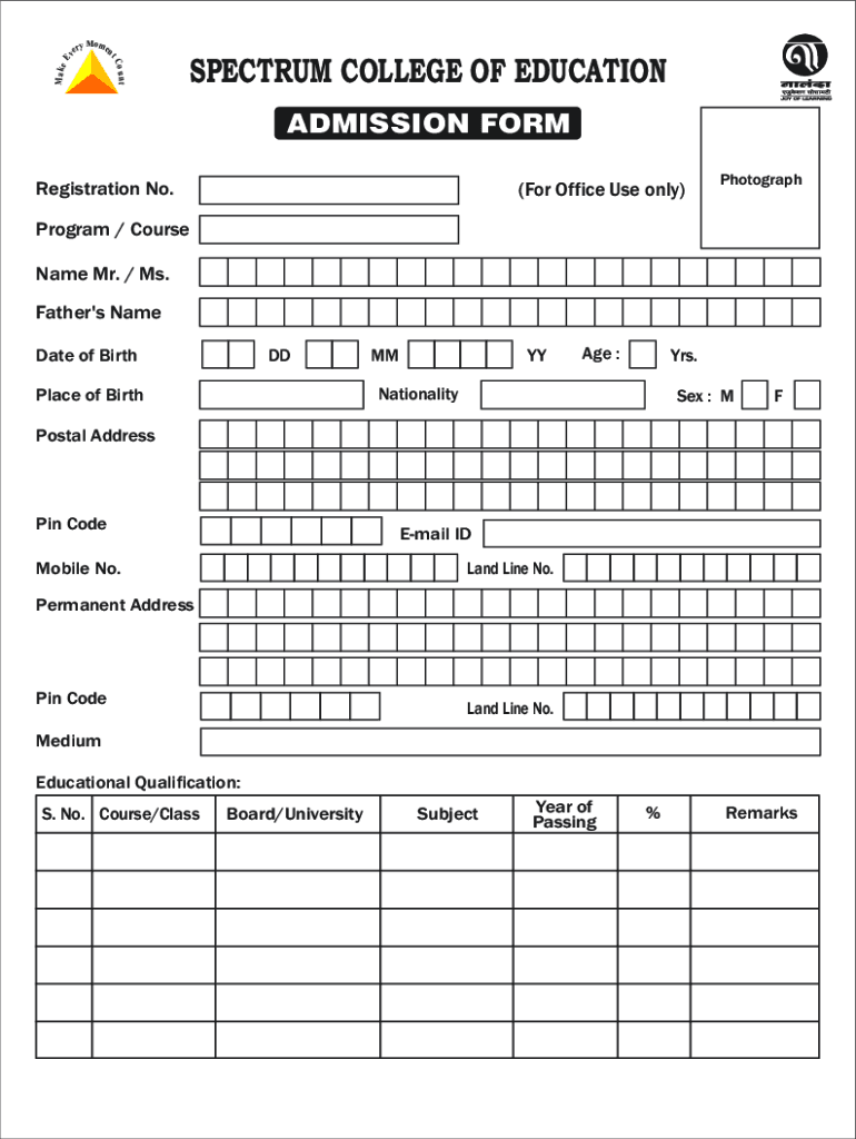 Fillable Online Addmision Form Fax Email Print - pdfFiller