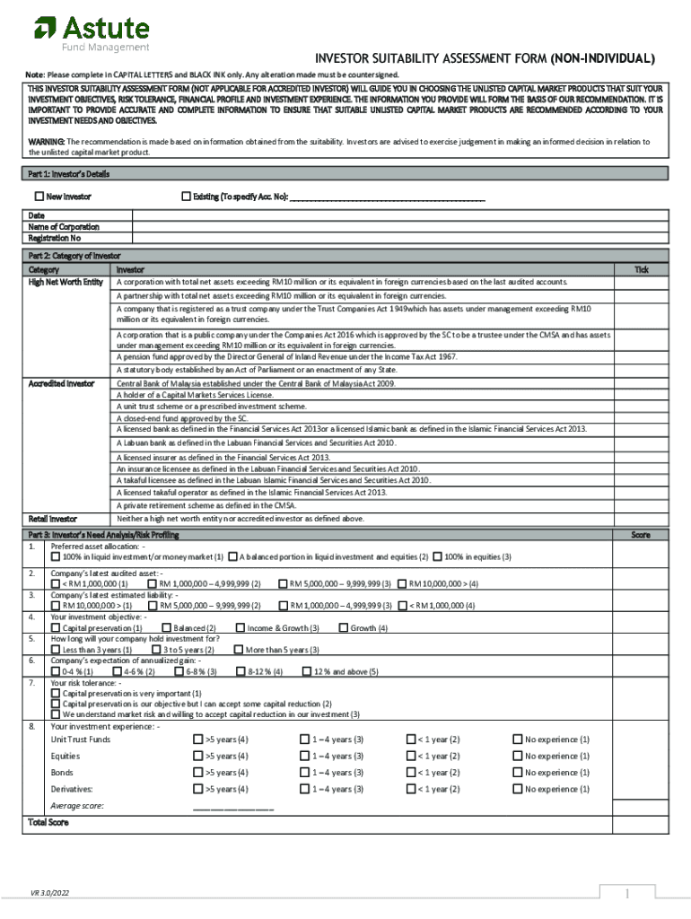 Fillable Online Suitability Assessment Update Form Fax Email Print ...