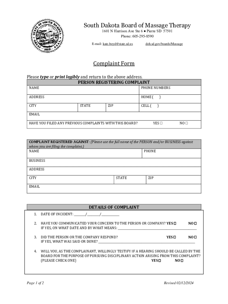 Fillable Online doh sd E-mail: kate Fax Email Print - pdfFiller