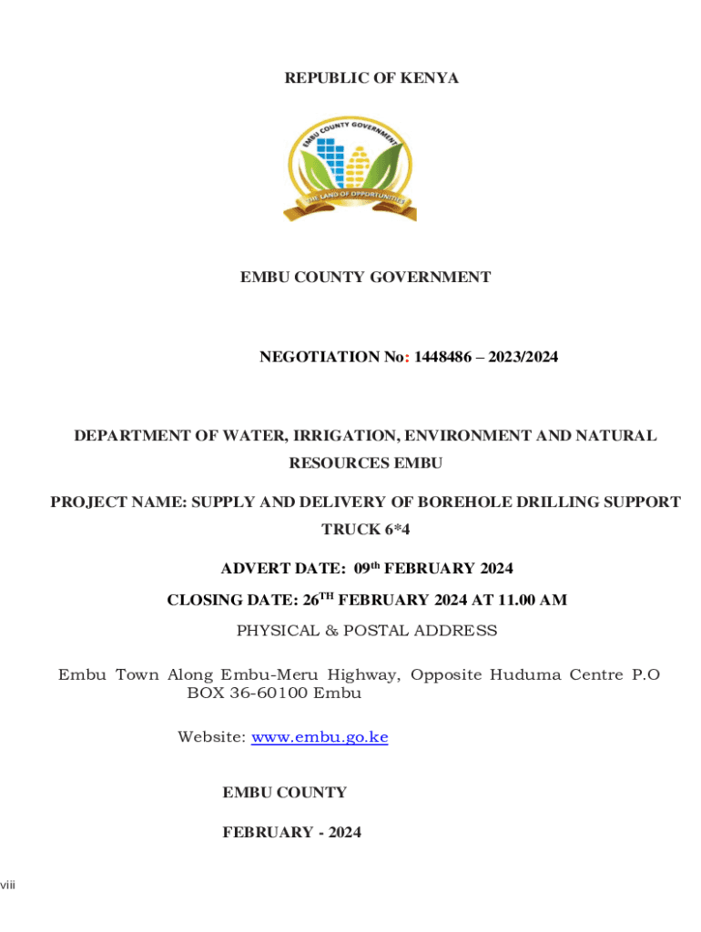 Fillable Online A project proposal for a borehole water supply at ...