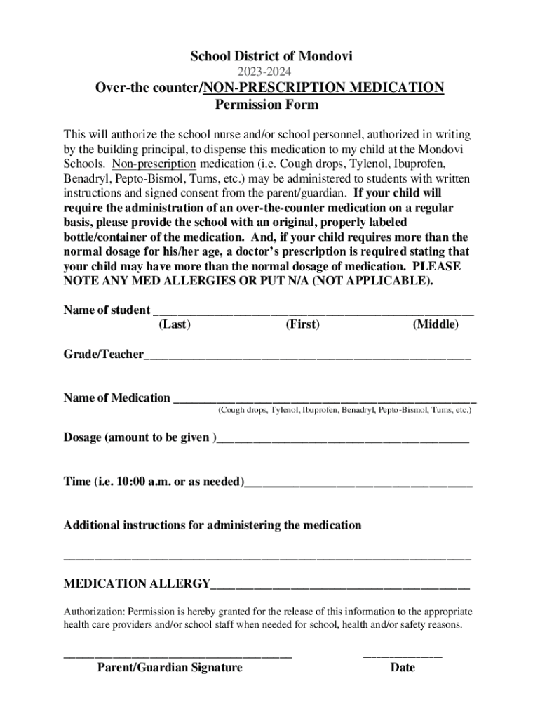 Fillable Online Medication Policy & Consent Form Fax Email Print - pdfFiller