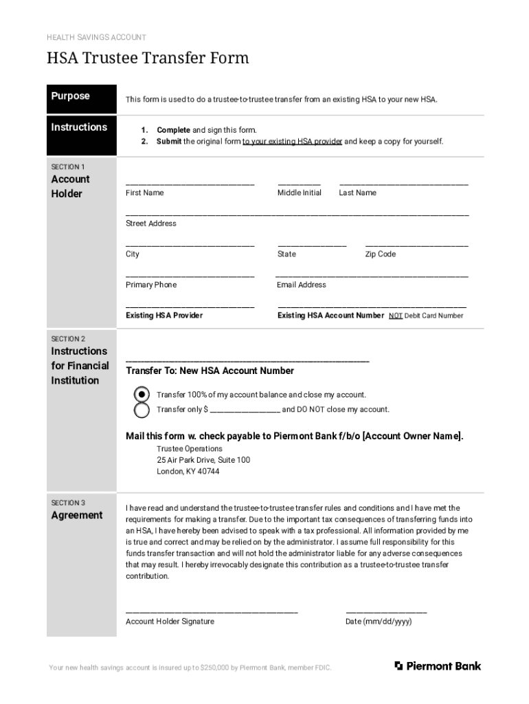 Fillable Online HSA Rollovers and Transfers: A Step-by-Step Guide Fax Email Print - pdfFiller