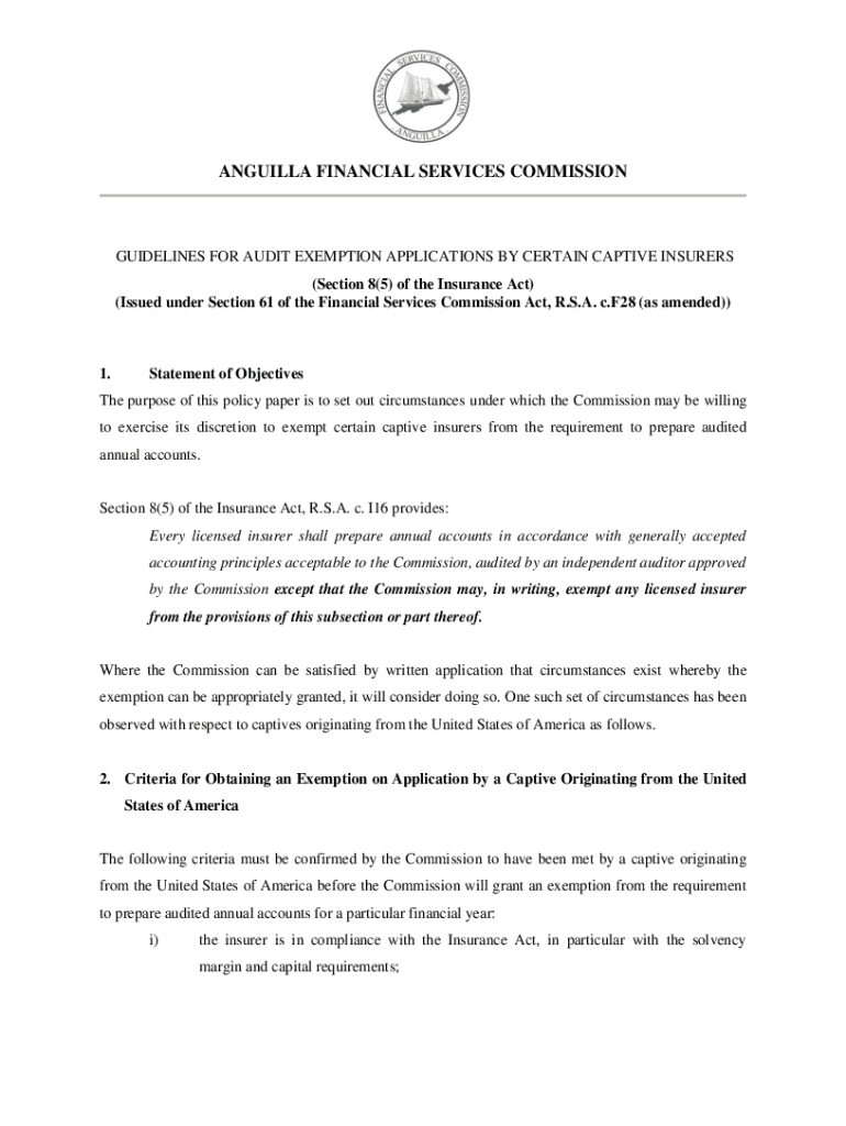 Fillable Online guidelines for audit exemption applications by certain ...