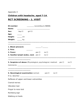 Headaches in children - Diagnosis & treatment Doc Template | pdfFiller