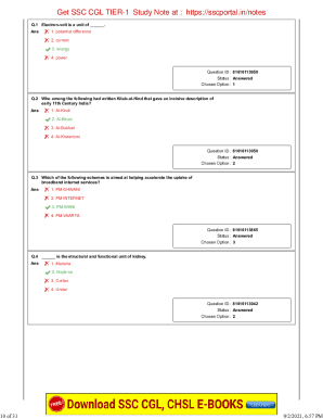 Fillable Online First time appearing for SSC CGL exam. How and what to ...