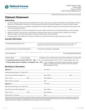 Fillable Online File a ClaimInsurance Claims Details Fax Email Print ...