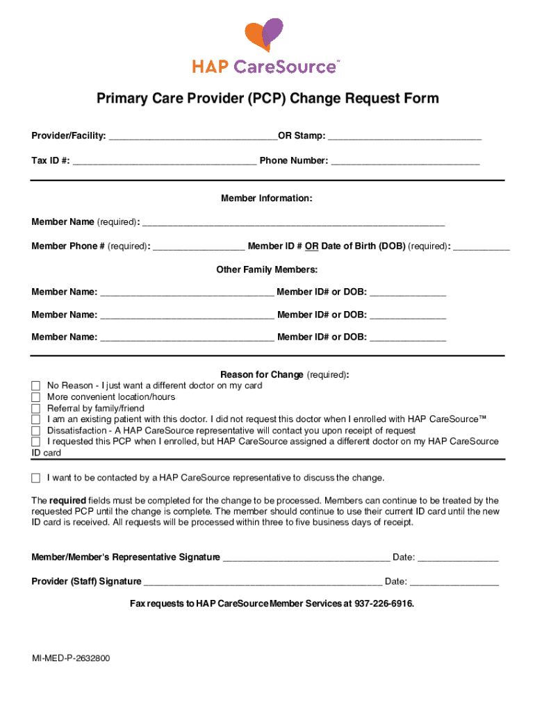 Fillable Online Practitioner Information Change Request Form Fax Email ...