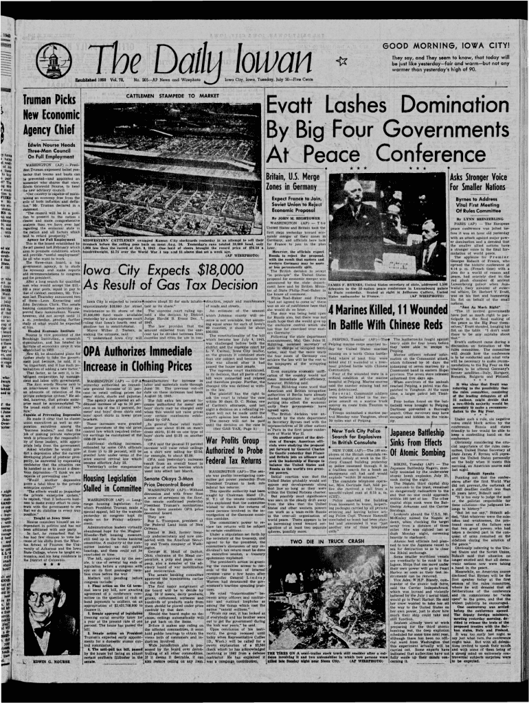 Fillable Online dailyiowan lib uiowa GOOD MORNING, IOWA CITY Fax Email ...