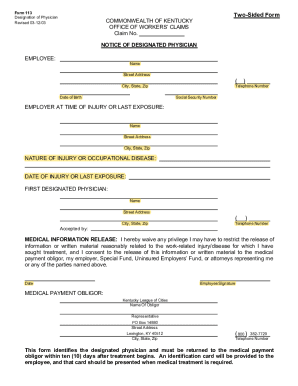 Fillable Online KY Worker's Comp Form - Click to download! Fax Email ...