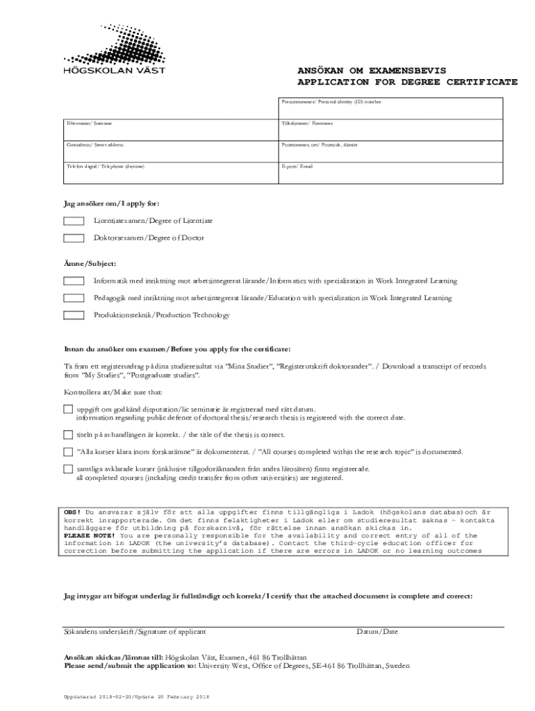 Fillable Online application-for-degree-certificate-for- ... Fax Email ...