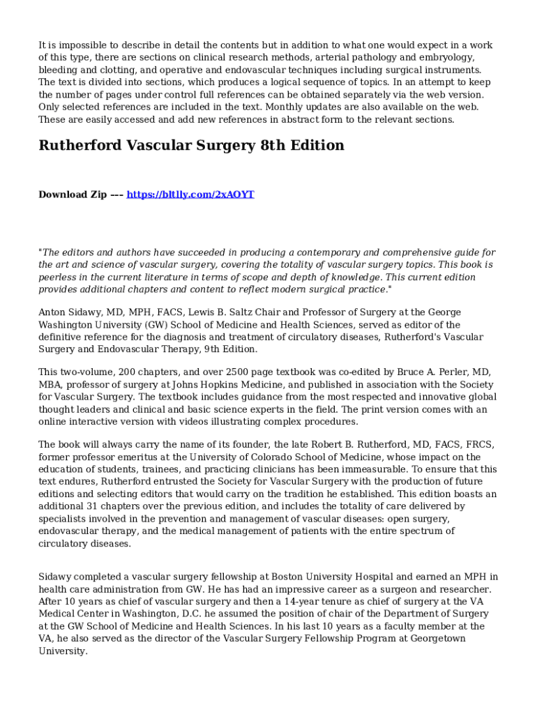 Fillable Online Rutherford Vascular Surgery 8th Edition Fax Email Print ...