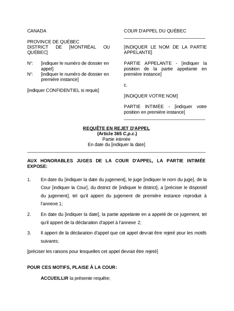 Superior Court of Qubec - cour-superieure Doc Template | pdfFiller