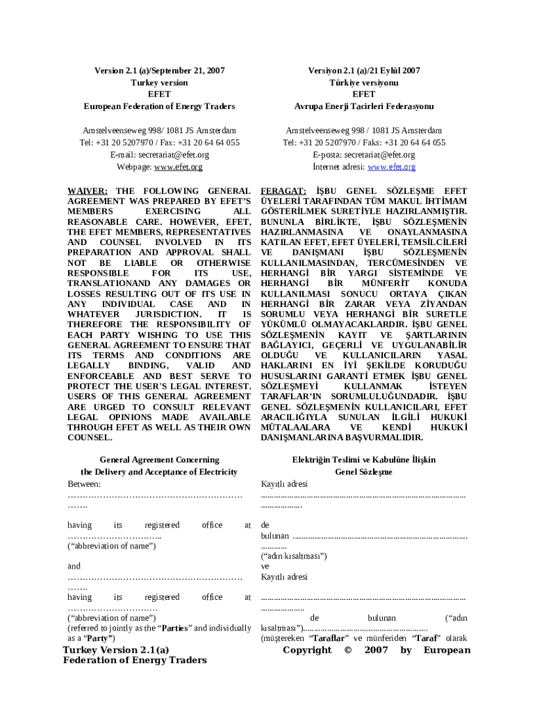 EFET-General-Agreement-and-Annex-1.pdf Doc Template | pdfFiller