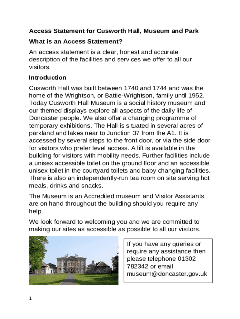 Access Statement for Cusworth Hall, Museum and Park ... Doc Template ...
