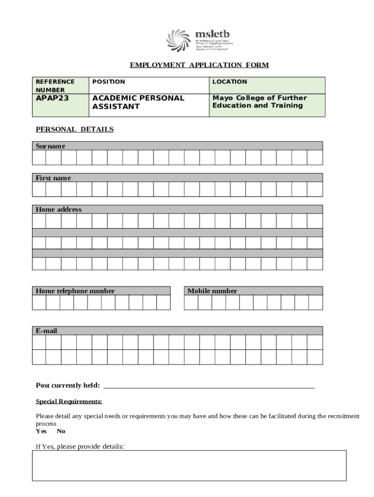 Academic Personal Assistant - MCFET Doc Template | pdfFiller
