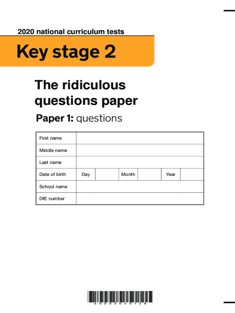 Fillable Online National curriculum assessments: practice materials Fax ...