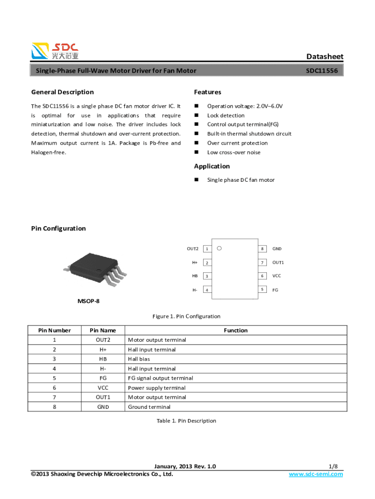 Fillable Online Data Sheet BTL Drive Single-phase Full-wave Fan Motor ... Fax Email Print ...