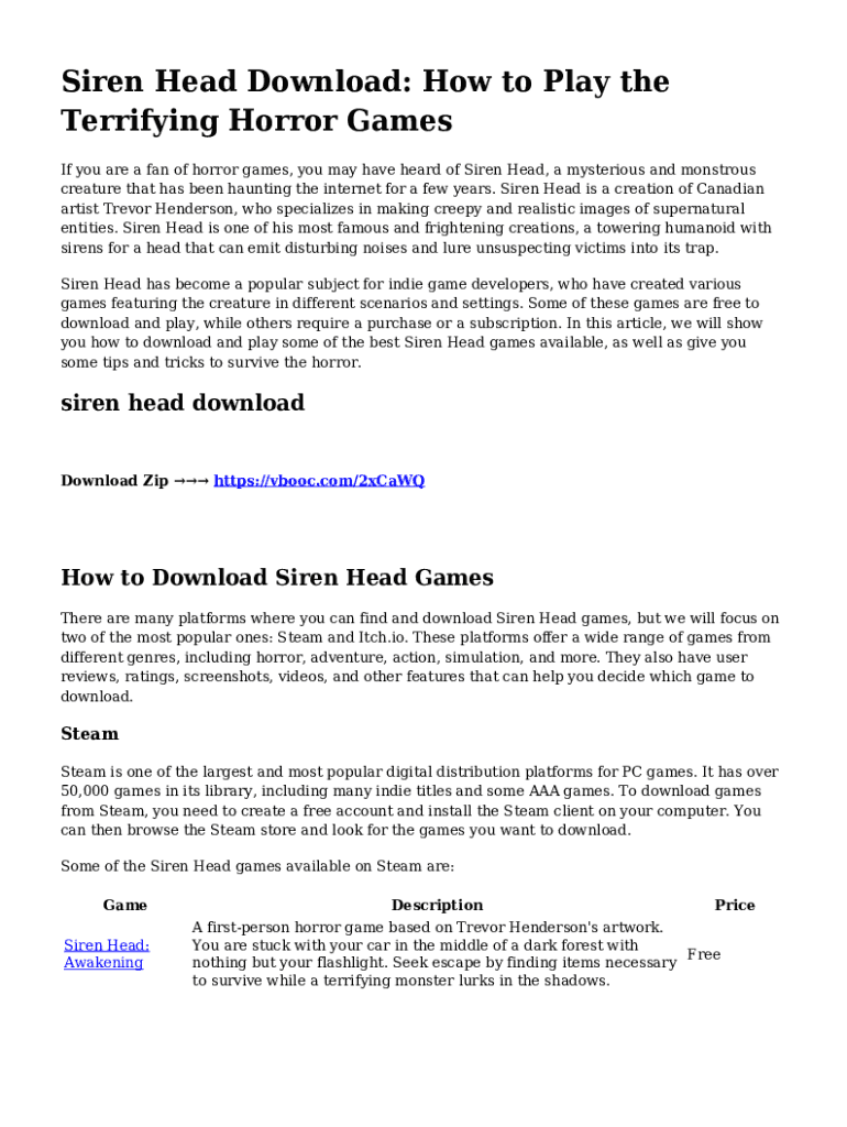 Fillable Online Siren Head - Scary Silent Hill - Apps on Google Play ...