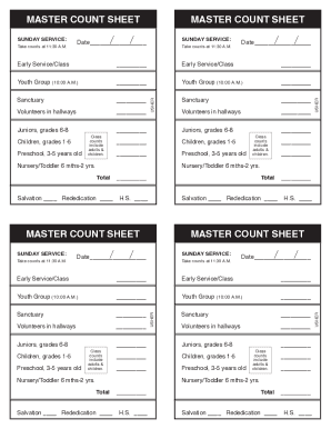 Fillable Online Usher Count Sheet Fax Email Print - pdfFiller