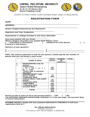 GRADUATE ATTENDEE REGISTRATION Doc Template | pdfFiller