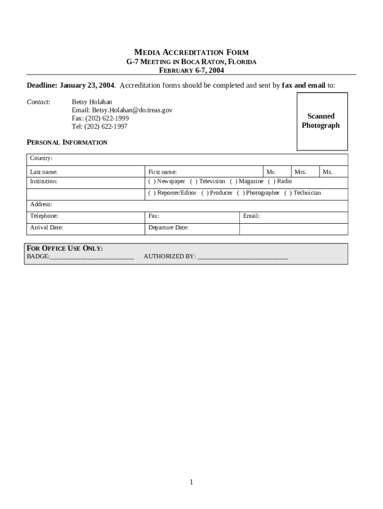 Accreditation for the G7 Summit at Schloss Elmau Doc Template | pdfFiller