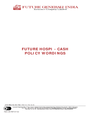 Fillable Online Hospital Cash Insurance: Hospital Daily Cash Policy Fax ...