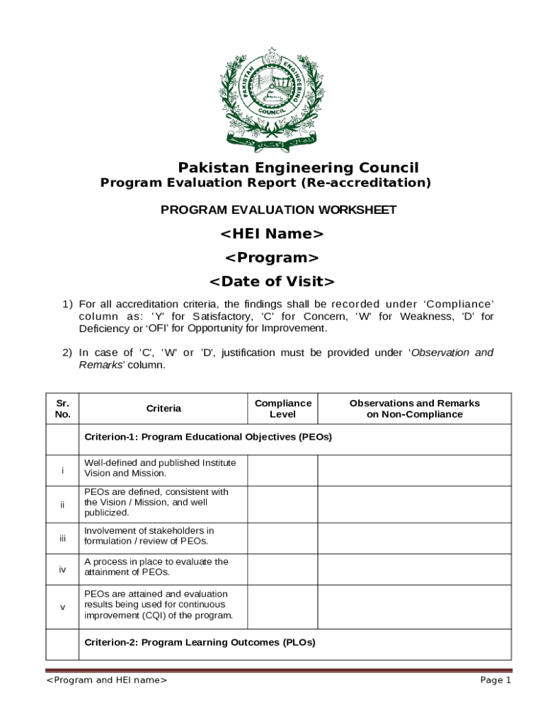 Accreditation s Pakistan Engineering Council - PEC Doc Template | pdfFiller