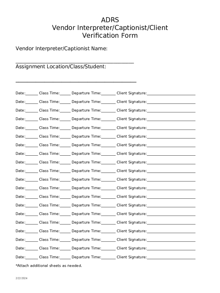 Student Request for Interpreter, Transliterator or Captionist Doc Template | pdfFiller