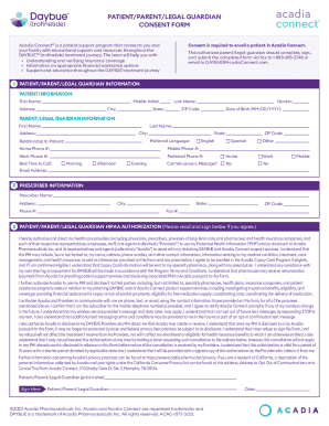 Fillable Online PATIENT/PARENT/LEGAL GUARDIAN CONSENT FORM Fax Email Print - pdfFiller