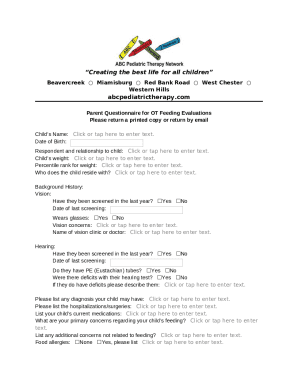 Parent-Interview-for-OT-Feeding-Evaluation- ... Doc Template | pdfFiller