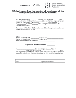 Affidavit regarding the number of employees of the foreign ... Doc Template | pdfFiller