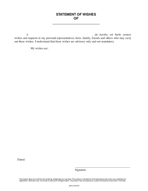Fillable Online Statement of Wishes - livingwillid.com Fax Email Print ...