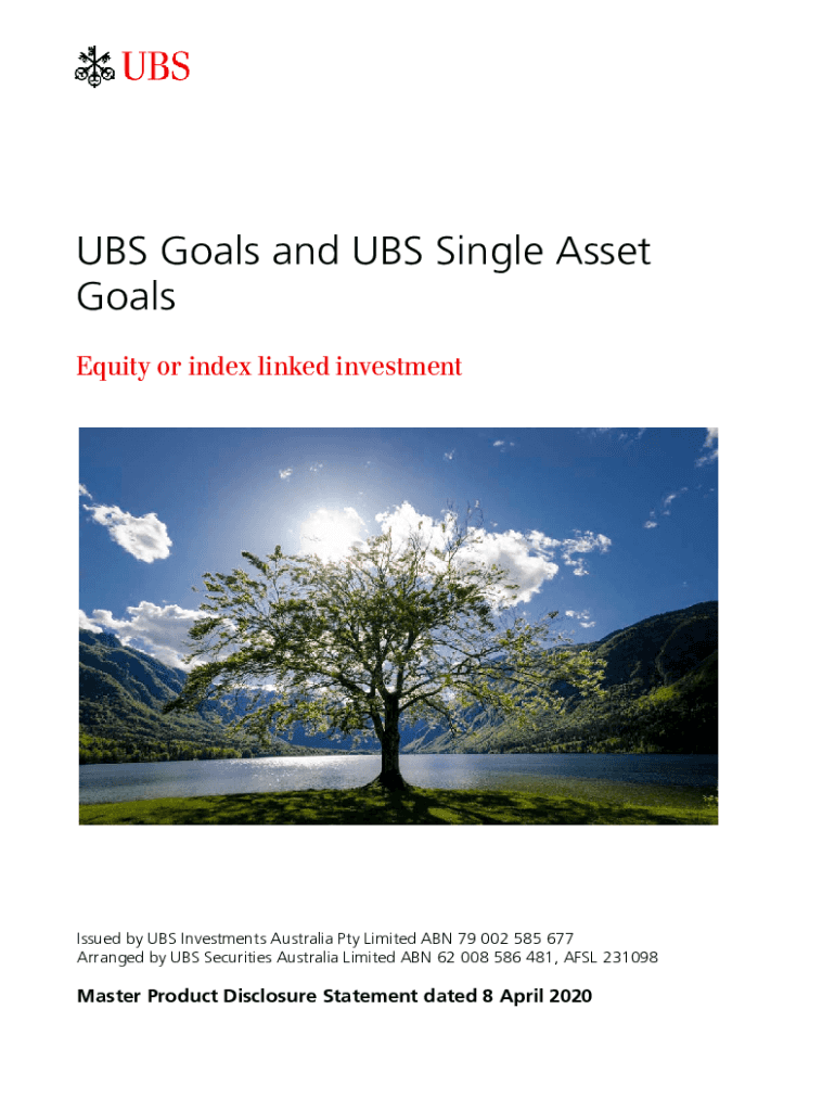 Fillable Online UBS GoalsReplacement Product Disclosure Statement Fax ...