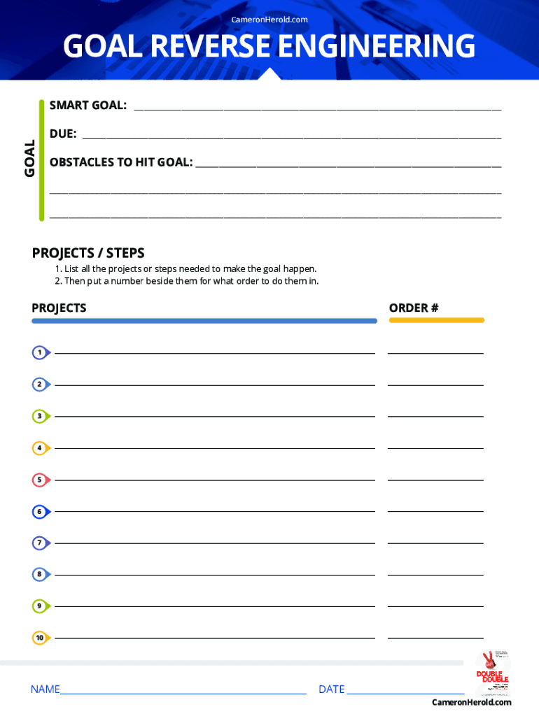 Fillable Online Reverse Engineering Goals 101 (my simple 4-step process) - JQ Fax Email Print ...
