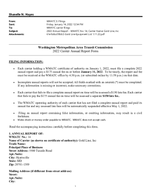 Fillable Online 2022 Annual Report - WMATC No: 14, Carrier Name: Gold Line, Inc Fax Email Print ...