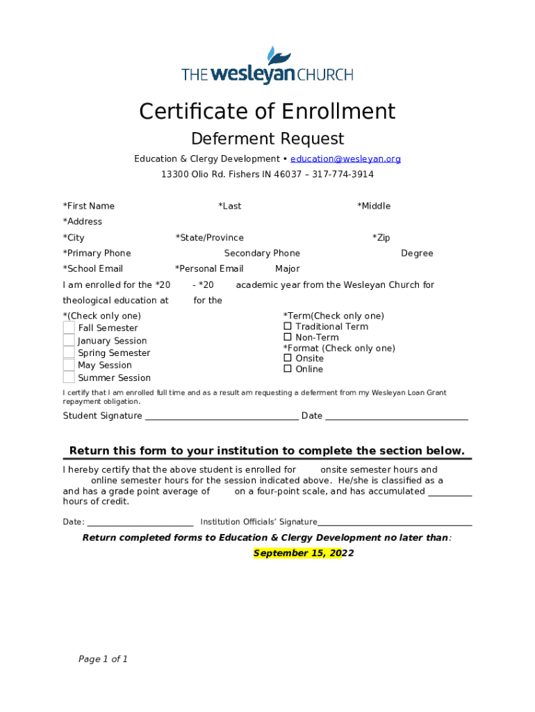 Certificate-of-Enrollment-Deferment-. ... Doc Template | pdfFiller